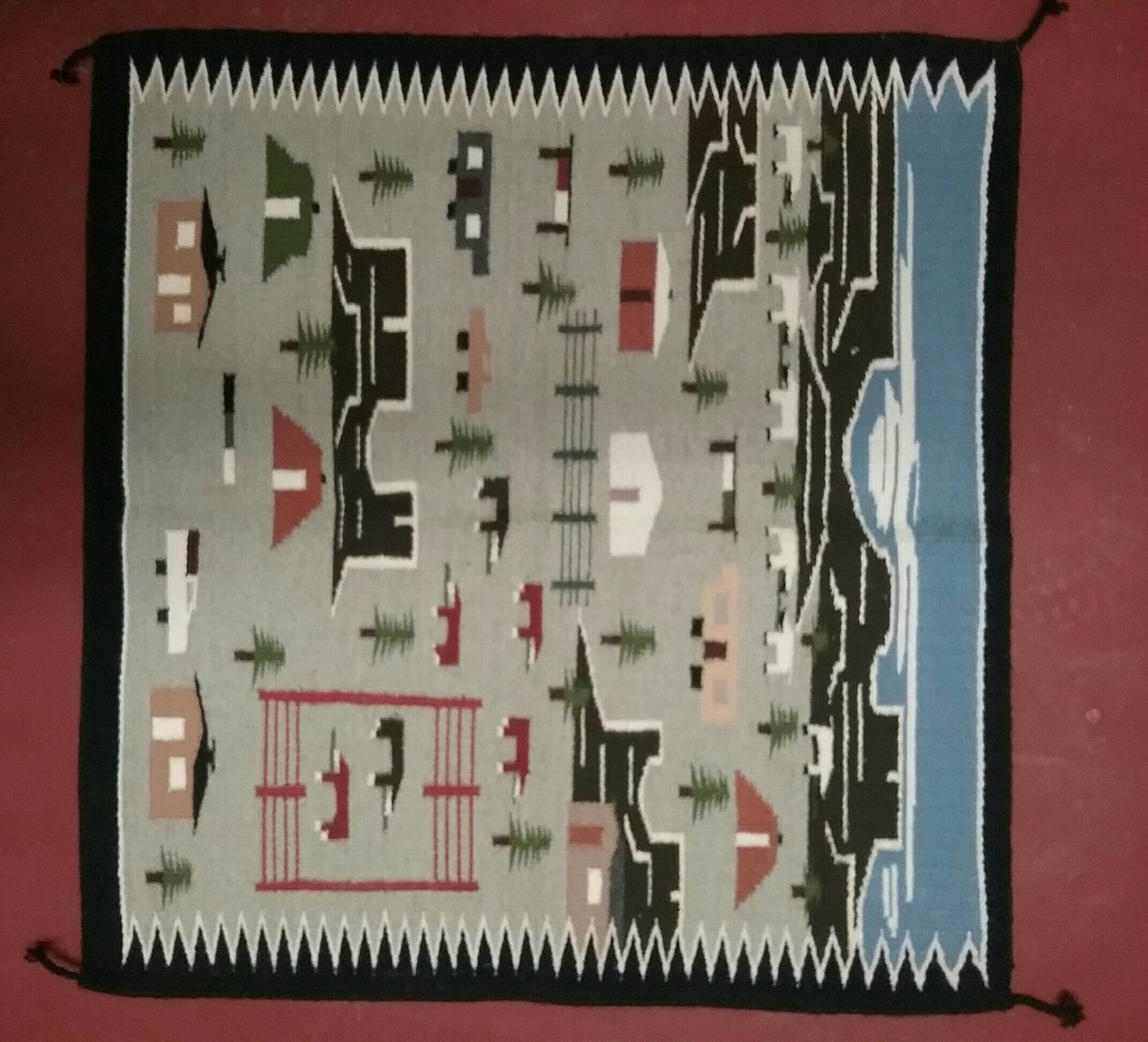 Native American Navajo Rug - Pictorial - Ranch / Farm - Etsy