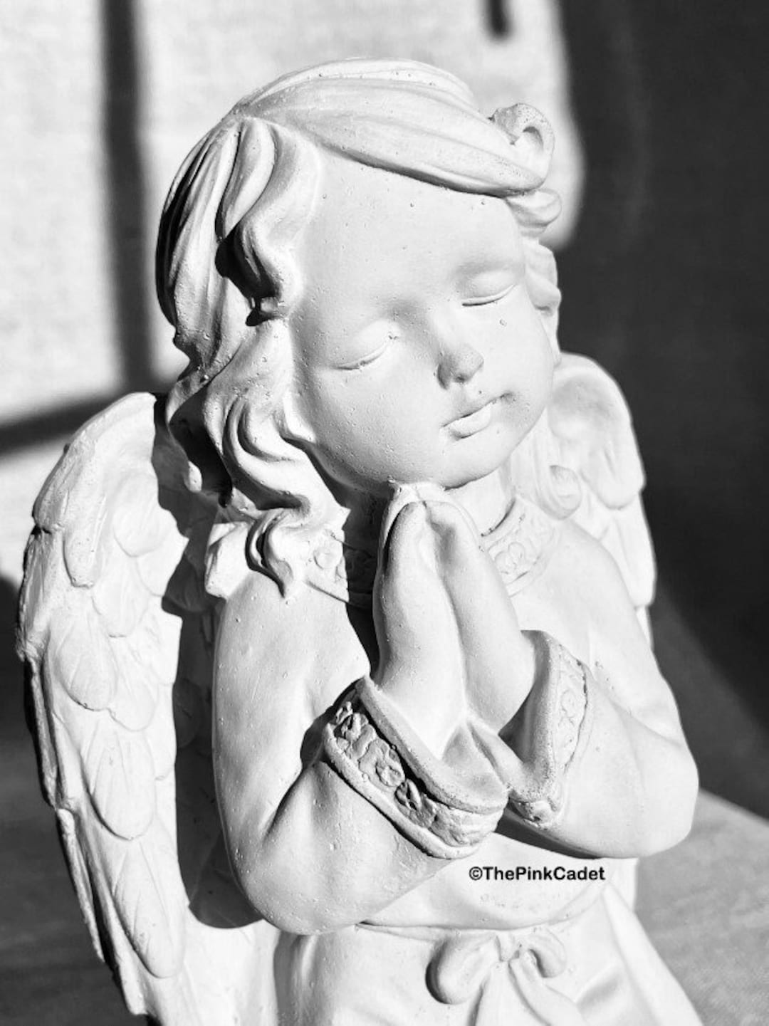 8" Praying Baby Angel in Heavenly Peace, Concrete Statue, Natural ...