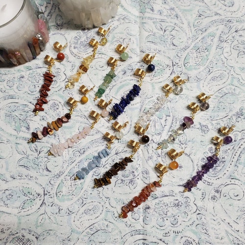 Gemstone Loc Charms Hair Accessories Hair Charms Crystal - Etsy