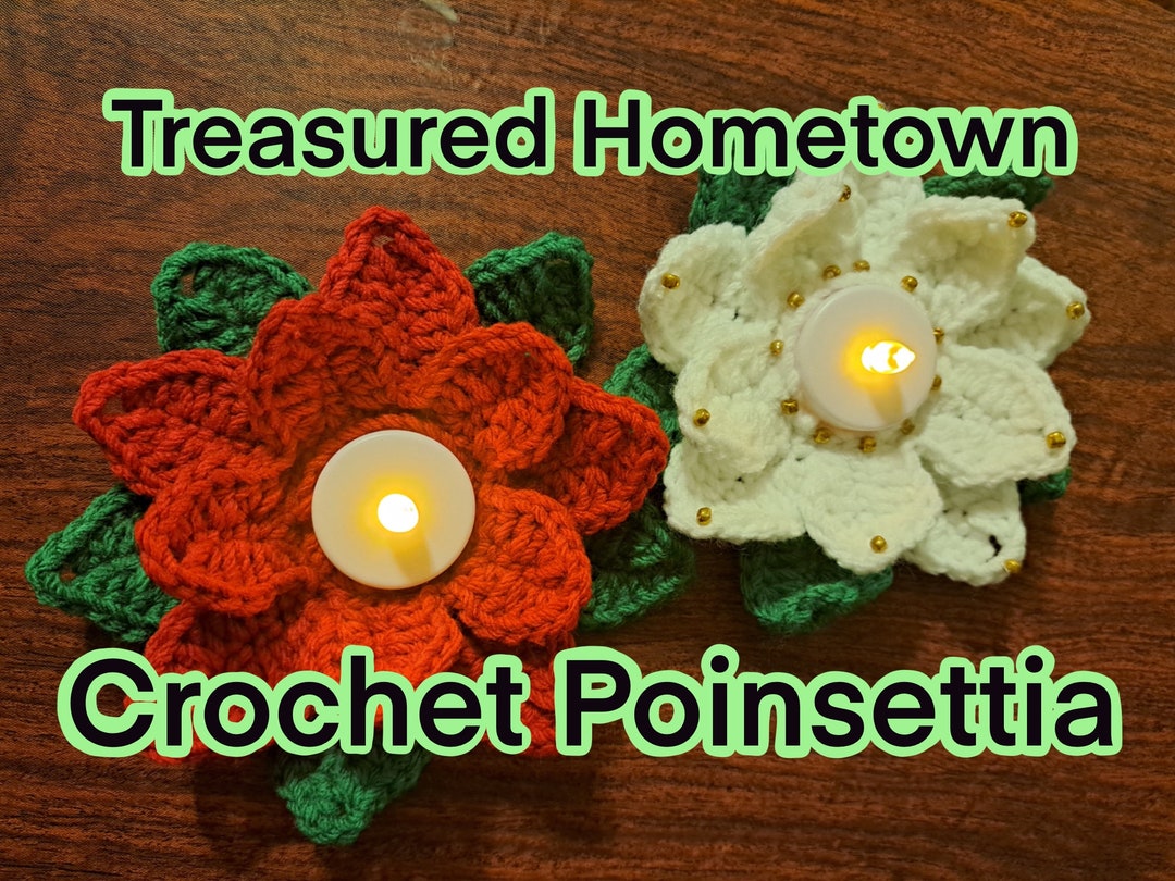 Poinsettia Holiday Crochet LED Tea Light Pattern PDF - Etsy