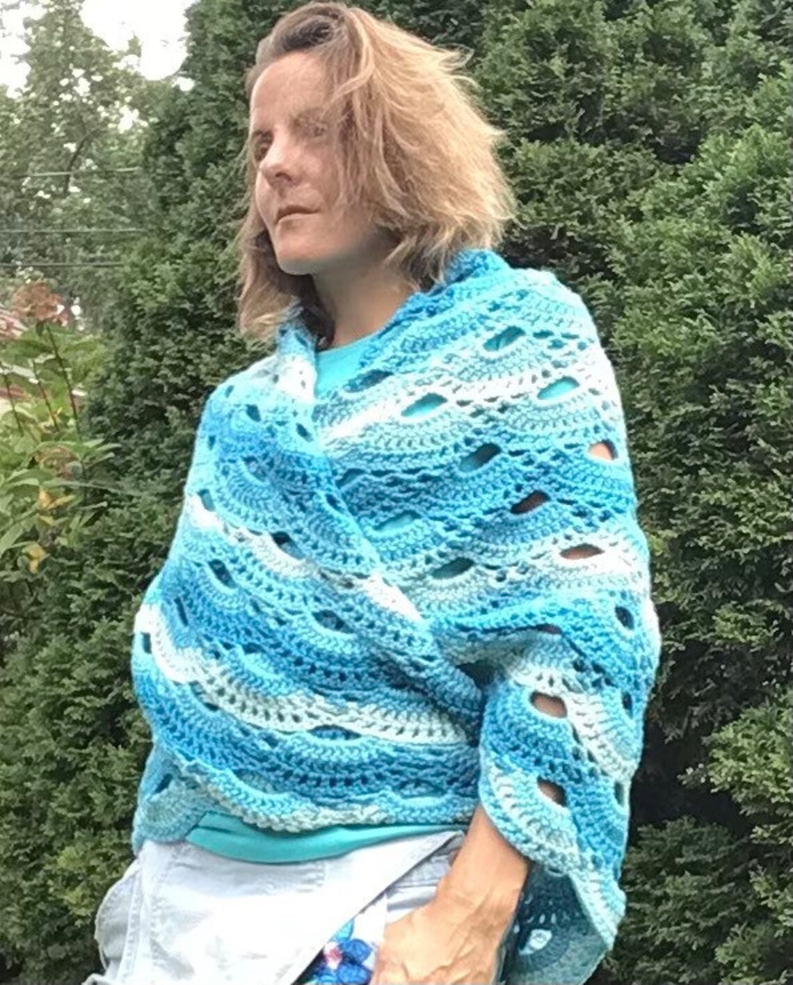 Crochet German Shells Triangle Scarf Shawl Pattern PDF - Etsy
