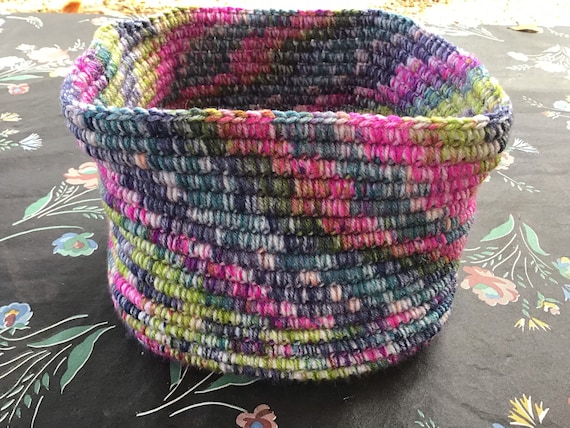 Crochet Rope Basket Pattern Crochet Basket Pattern | 3mm & 5mm Cotton