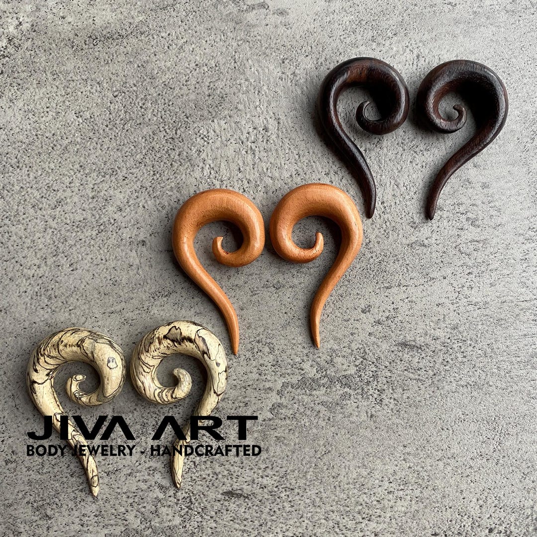 Wood Stretched Ears Lobes Hoop Earrings Tribal Ear Gauges Weights ...