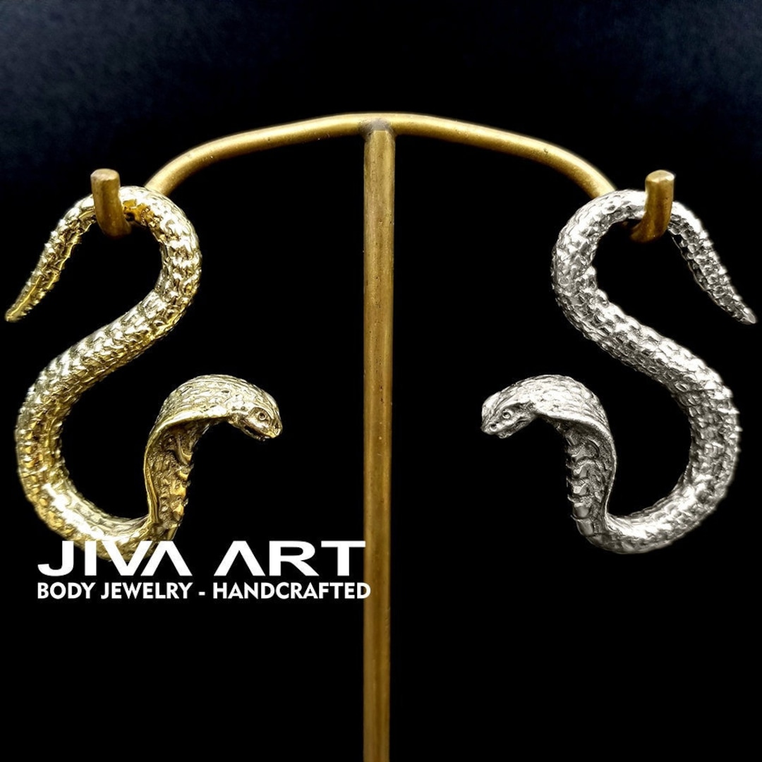 Cobra Snake Earrings, Cobra Snake Ear Weights, Cobra Snake Gauge ...