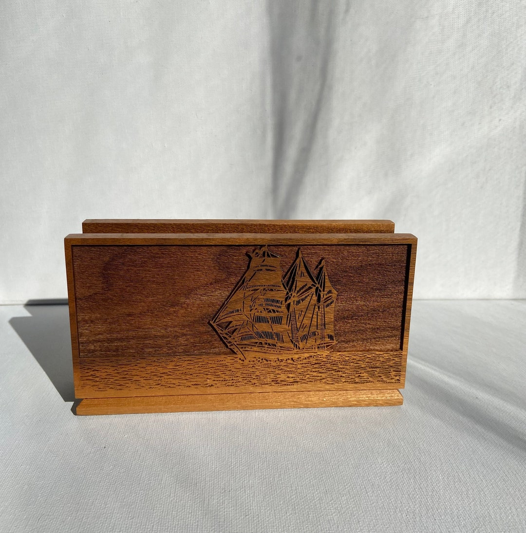Lasercraft Wooden Clipper Ship Design Napkin/ Card Holder - Etsy