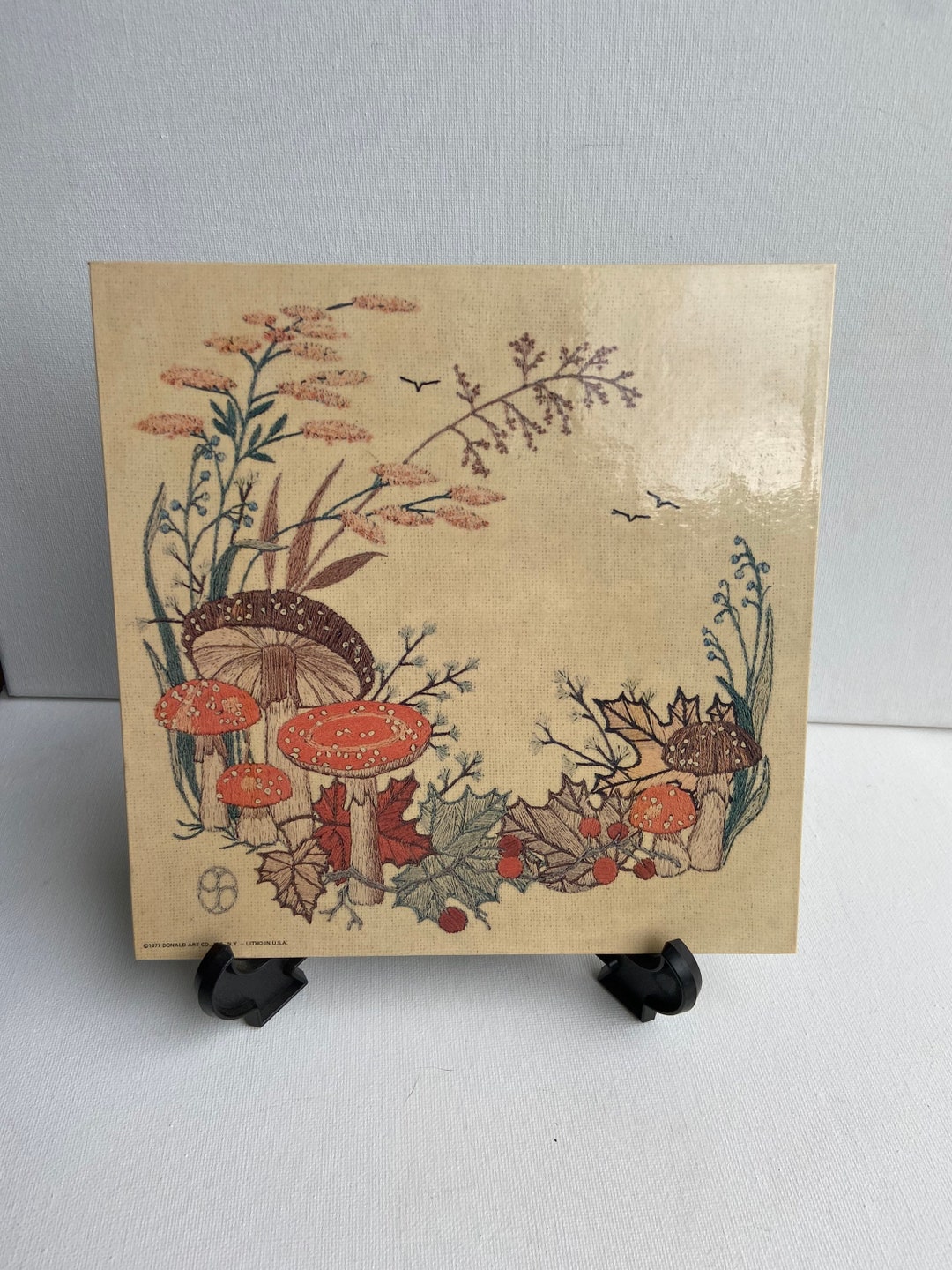 Donald Art Co Lithograph Mushroom Landscape - Etsy