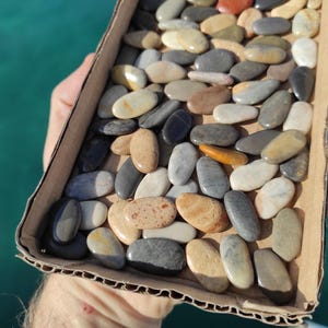 80 Elongated,colorful,smooth,beach Pebbles for Jewellery,genuine,ob ...