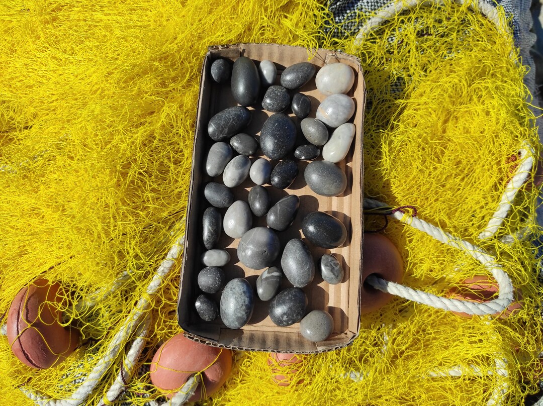 35 Egg Shaped,natural,black and Grey,smooth,beach Pebbles.rare ...