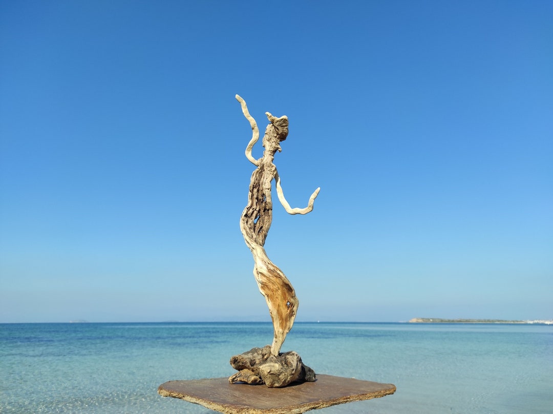 Unique Driftwood Genie, Sculpture on Stand.rustic,natural,wooden,floor ...