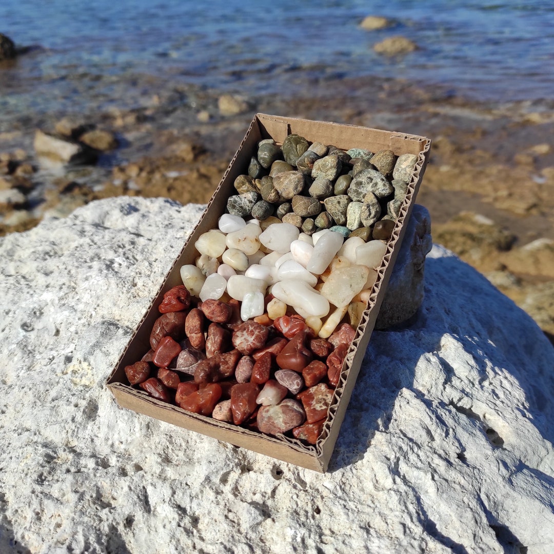 150 Chunky Salmon,white and Green Beach Pebbles.mosaic Pebbles.fairy ...
