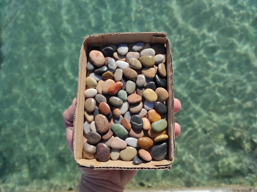 90 Oval and Round,smooth,beach Stones.small,colorful,genuine,volcanic ...