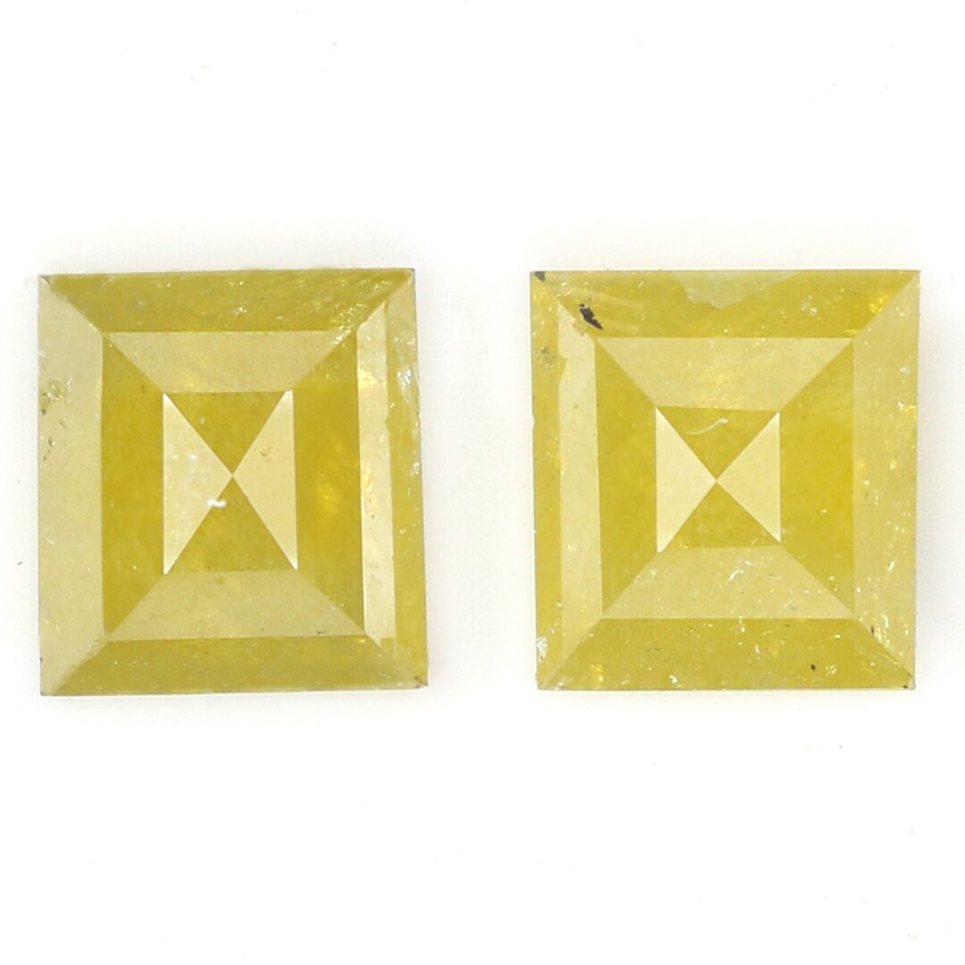 1.83 CT Natural Loose Rectangle Pair Diamond Yellow Color Rectangle ...