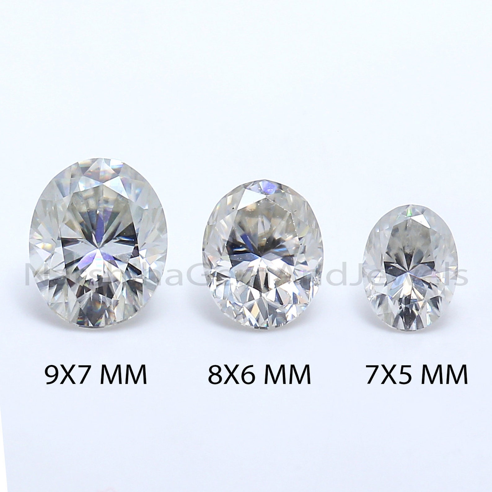 9X7 8X6 7X5 MM Loose Oval Moissanite Diamond White G H - Etsy