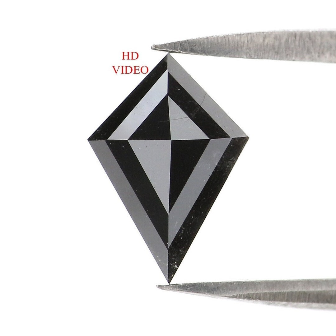 1.08 Ct Natural Loose Kite Shape Diamond Black Color Kite Cut Diamond 9 ...
