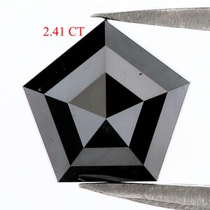 2.41 CT Natural Loose Pentagon Shape Diamond Black Color Pentagon Shape ...