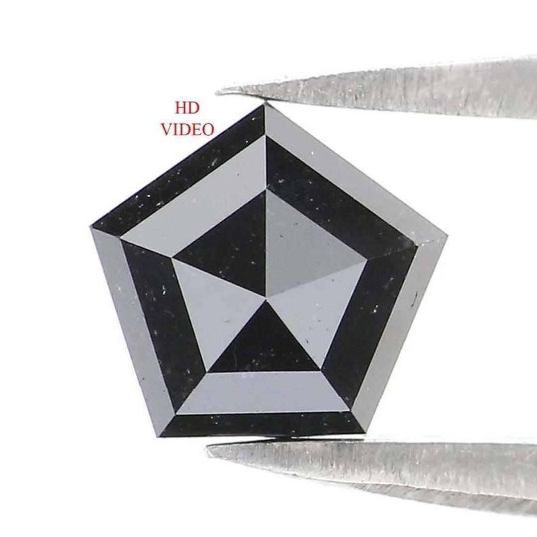 0.72 CT Natural Loose Pentagon Shape Diamond Black Color Pentagon ...