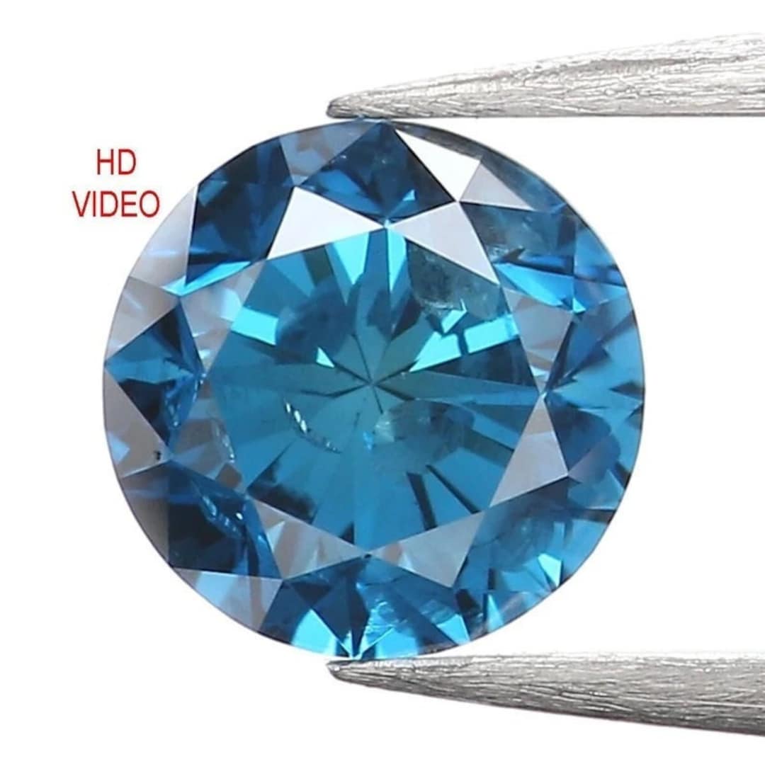 0.36 CT Natural Loose Round Shape Diamond Blue Color Round Cut Diamond ...