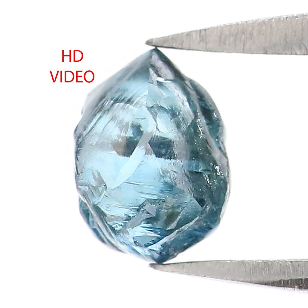 0.74 CT Natural Loose Rough Shape Diamond Blue Color Irregular Cut ...