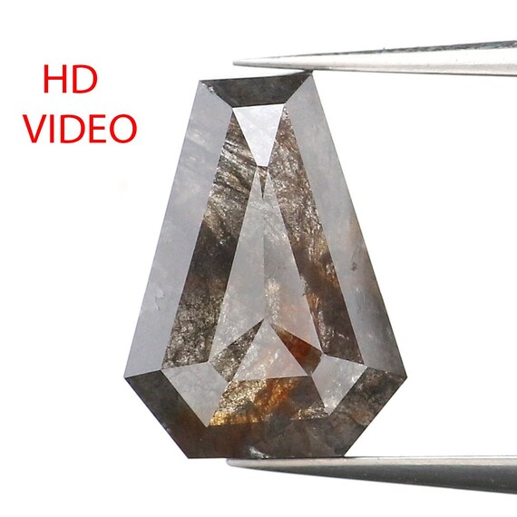 1.63 Ct Natural Loose Diamond Coffin Black Color 8.80 MM N490 | Etsy
