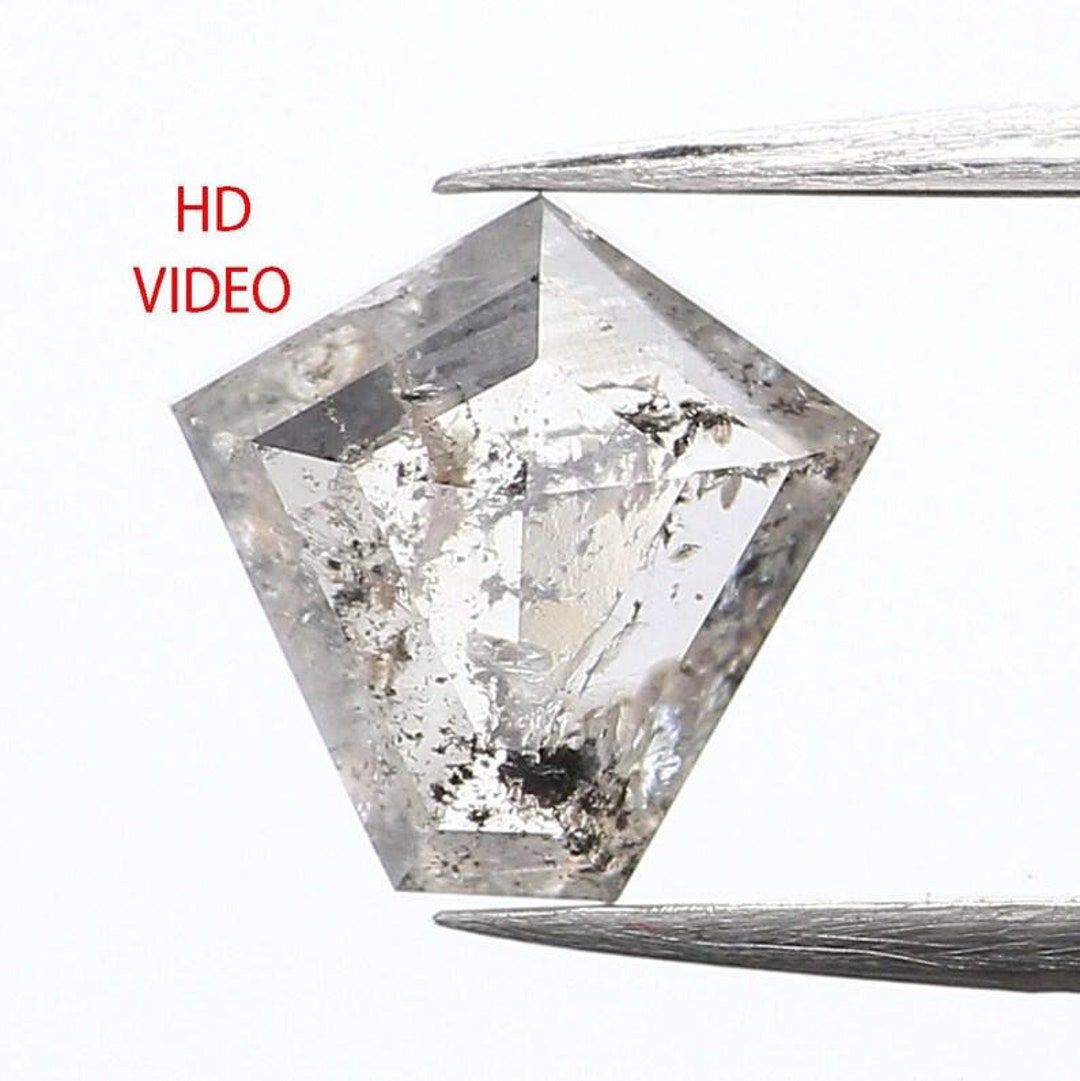 0.78 Ct Natural Loose Pentagon Shape Diamond Salt and Pepper Pentagon ...
