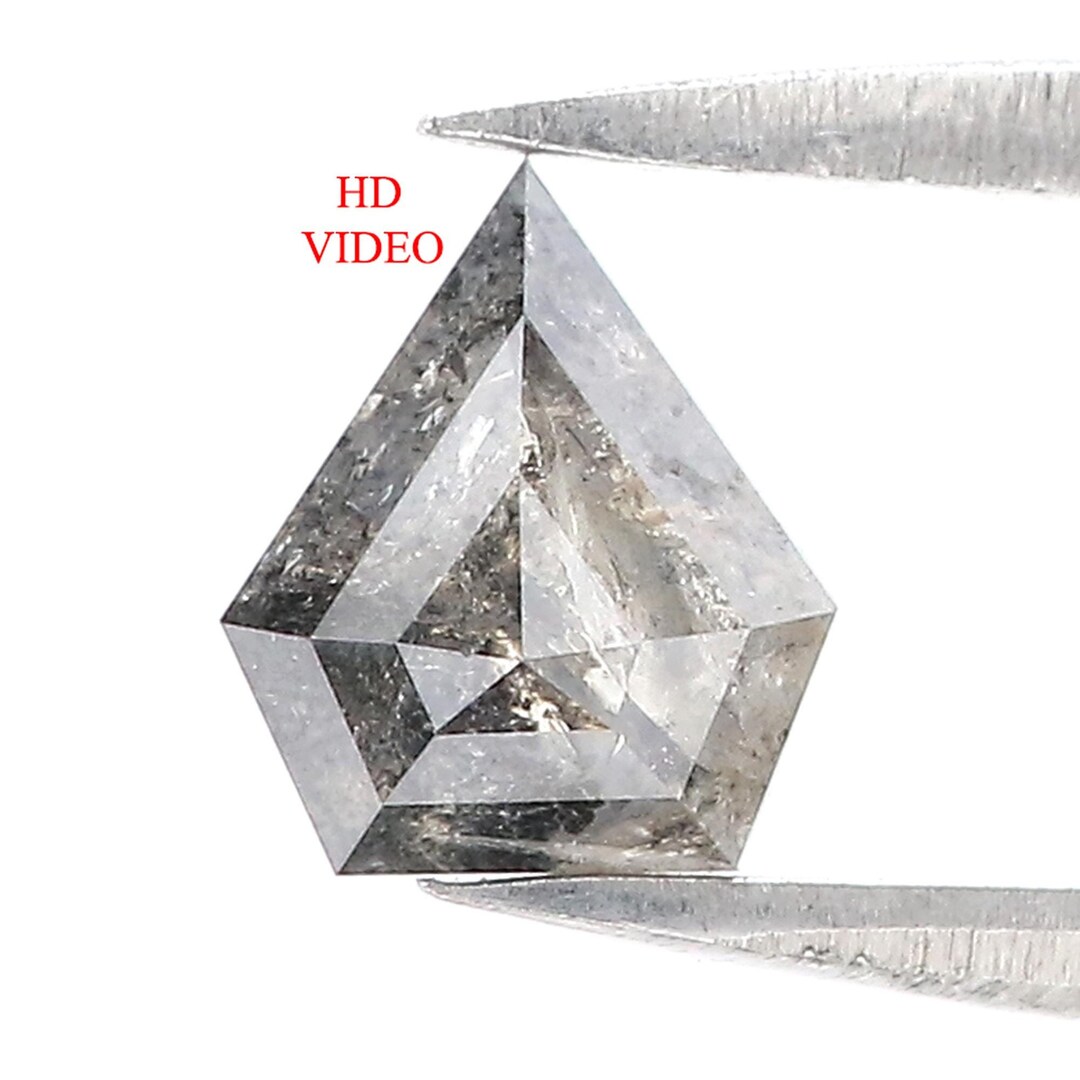 0.88 CT Natural Loose Shield Shape Diamond Salt and Pepper Shield ...