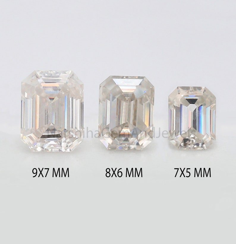 9X7 8X6 7X5 MM Loose Emerald Moissanite Diamond White G H - Etsy
