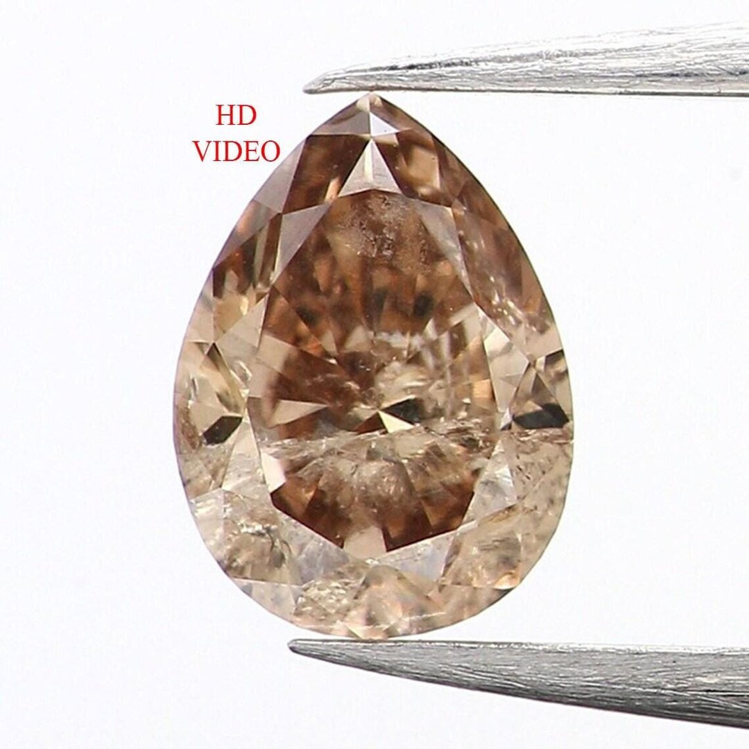 0.36 CT Natural Loose Pear Shape Diamond Brown Color Pear Cut Diamond 5 ...