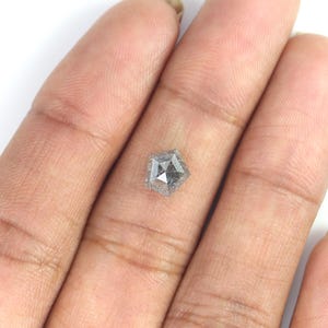 1.31 CT Natural Loose Pentagon Shape Diamond Salt and Pepper Pentagon ...