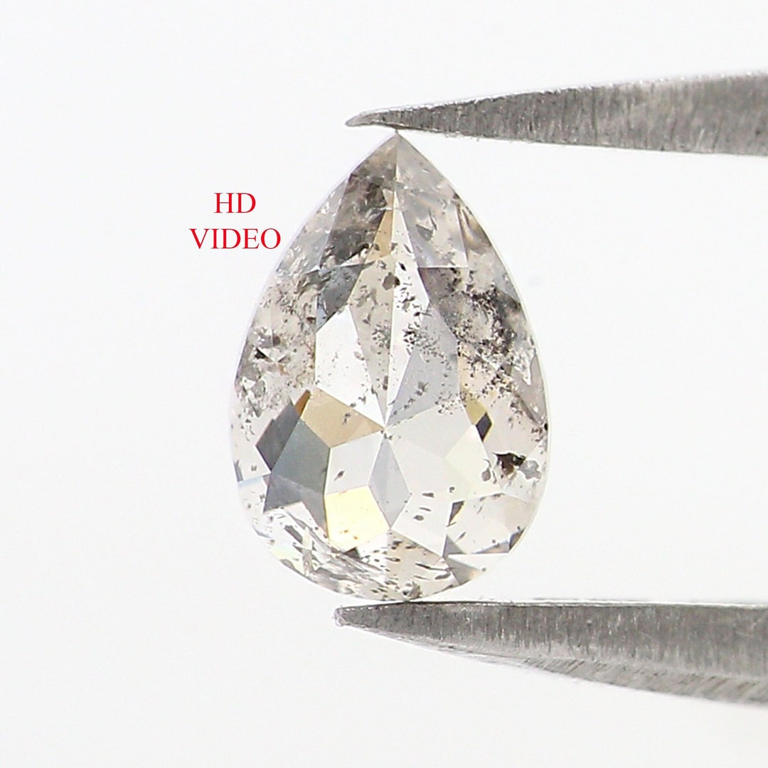 Natural Loose Pear Diamond, Salt and Pepper Pear Diamond, Natural Loose ...