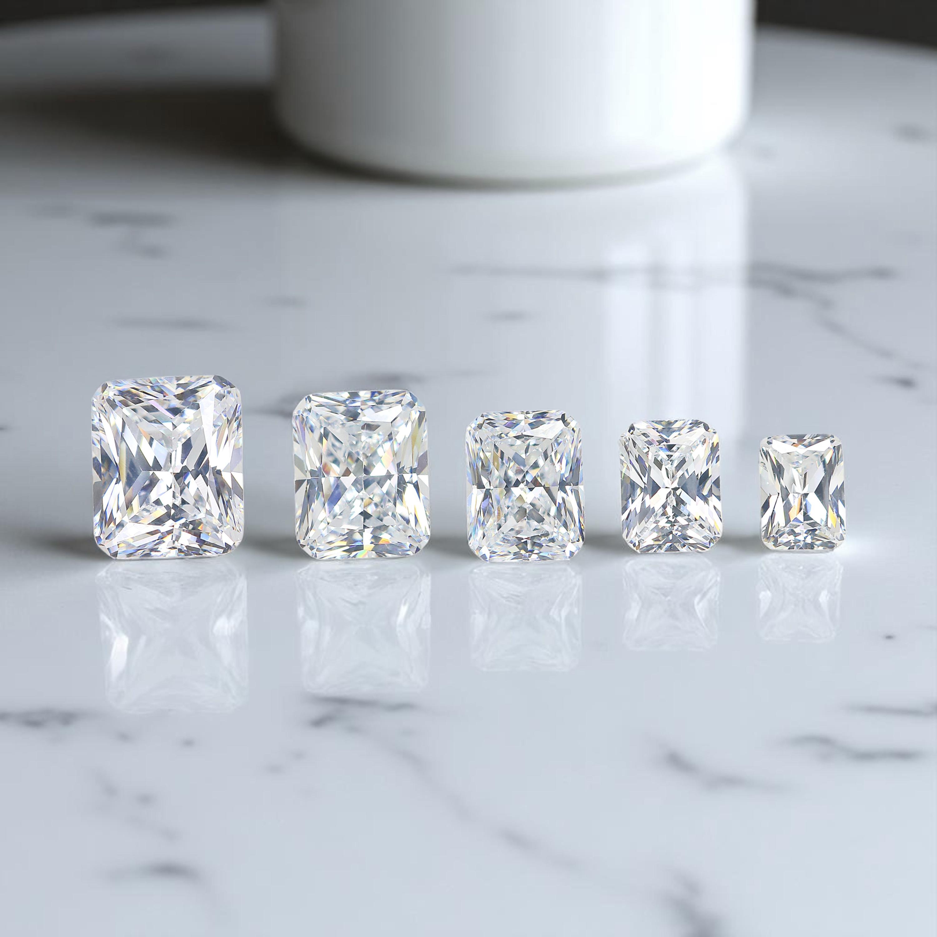 Radiant Cubic Zirconia Cut White CZ Stones Radiant American Stones ...