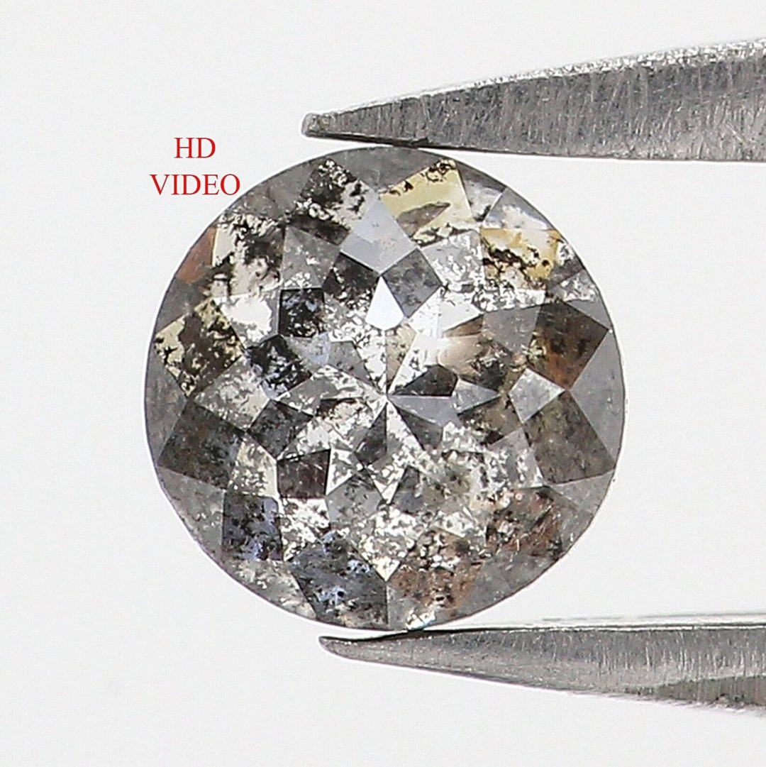 0.45 CT Natural Loose Round Rose Cut Diamond Salt and Pepper Round ...