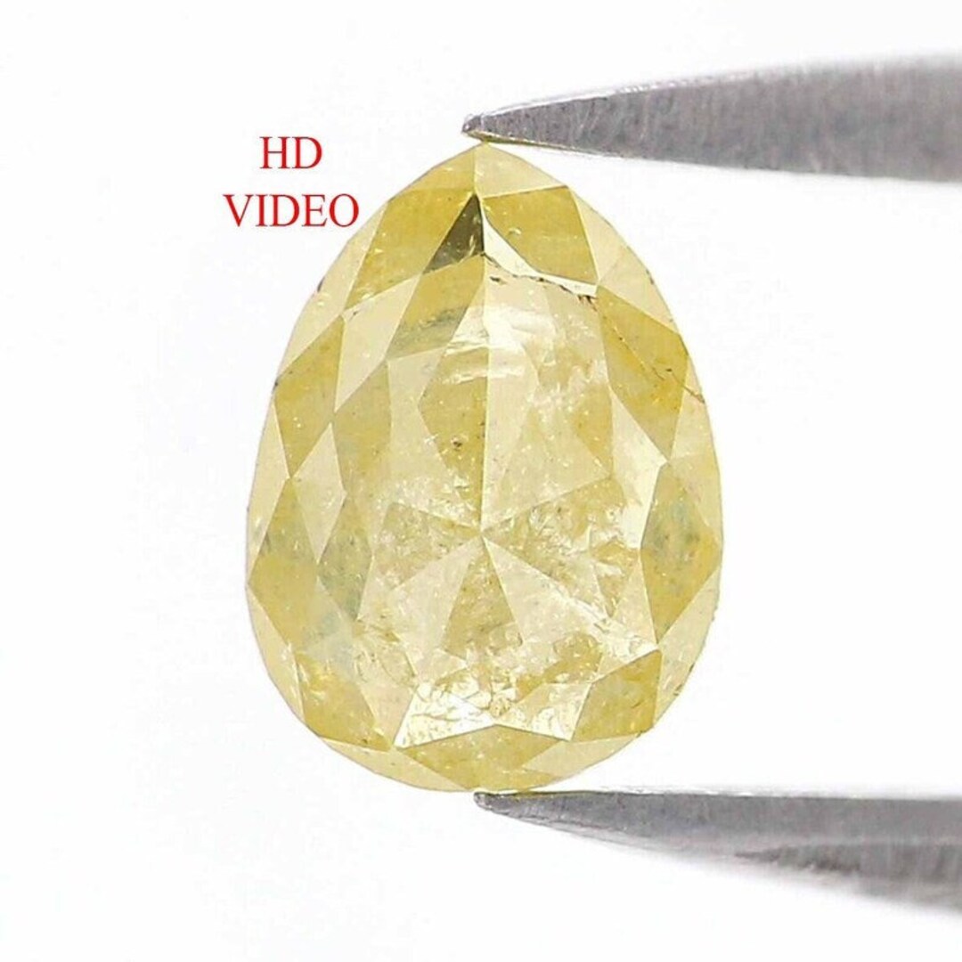 0.79 Ct Natural Loose Pear Shape Diamond Yellow Color Pear Diamond 6.70 ...