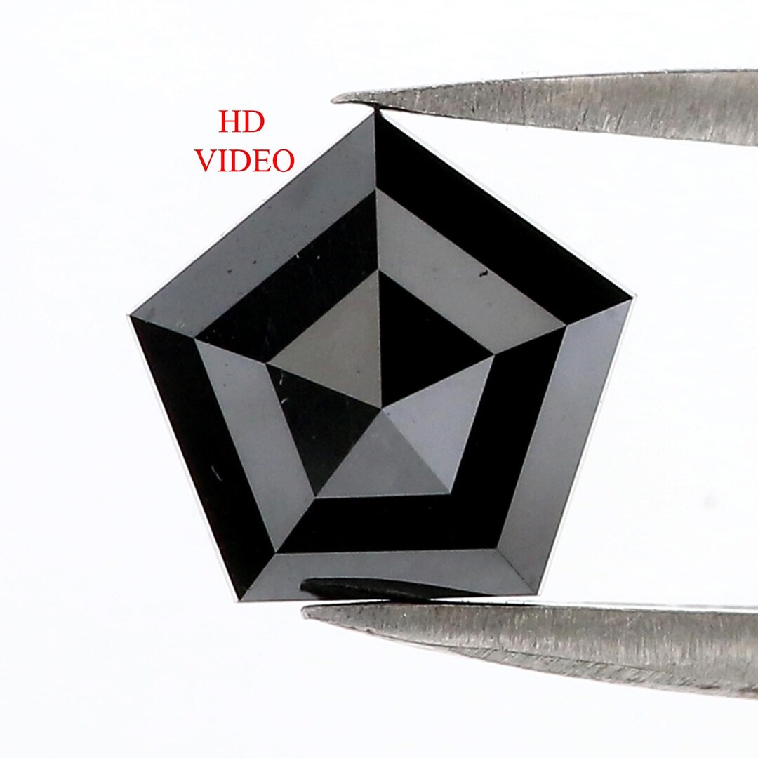 2.41 CT Natural Loose Pentagon Shape Diamond Black Color Pentagon Shape ...
