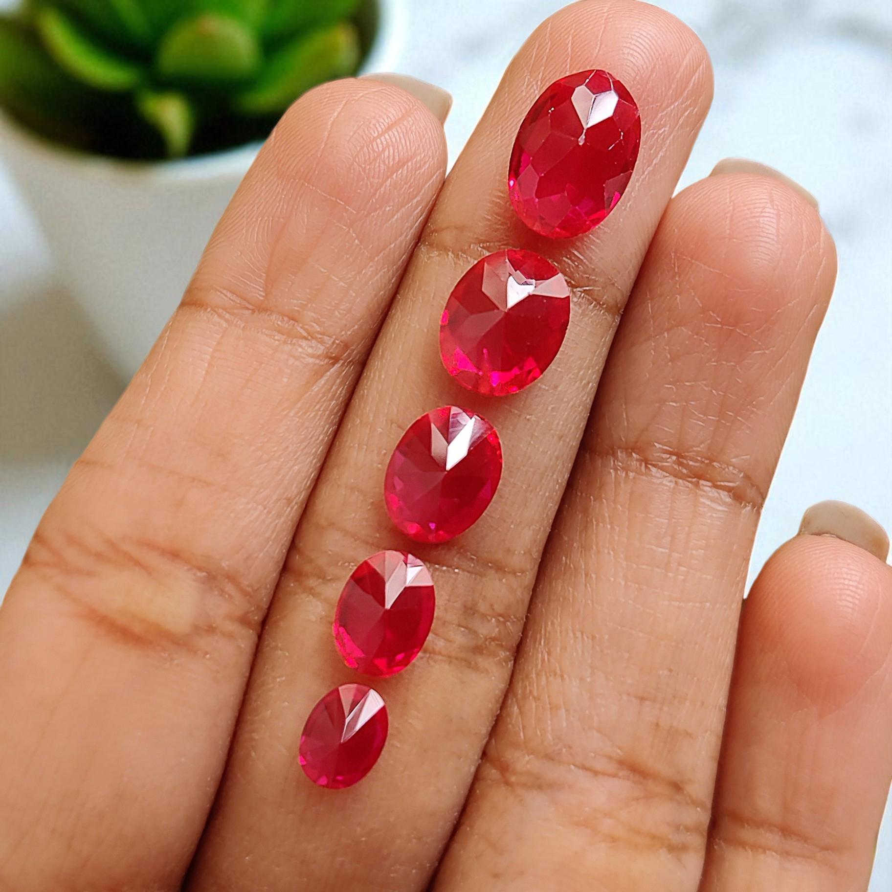 Oval Red Ruby Cubic Zirconia Stones CZ Stones Oval American Stones ...
