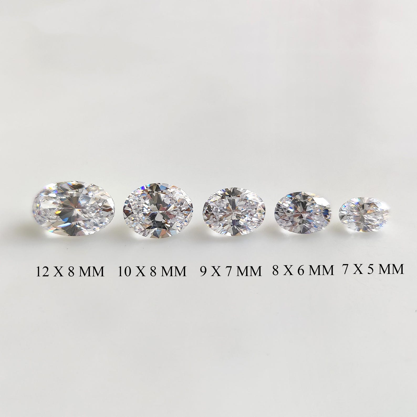 Oval Cubic Zirconia Cut Stones White CZ Stones Oval American Stones ...