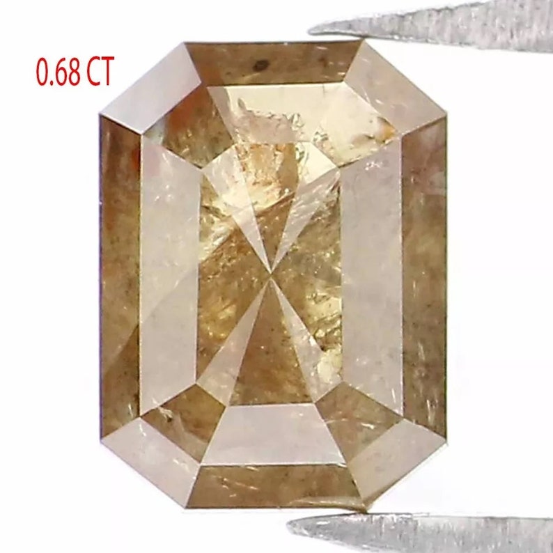 0.68 CT Natural Loose Emerald Shape Diamond Yellow Color Emerald Cut ...