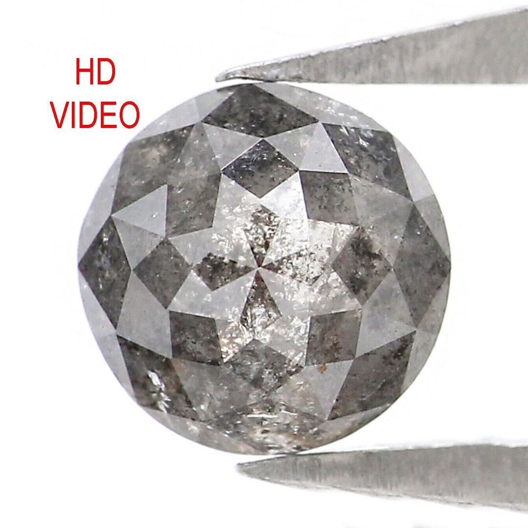 1.20 CT Natural Loose Rose Cut Diamond Salt and Pepper Diamond 6.20 MM ...