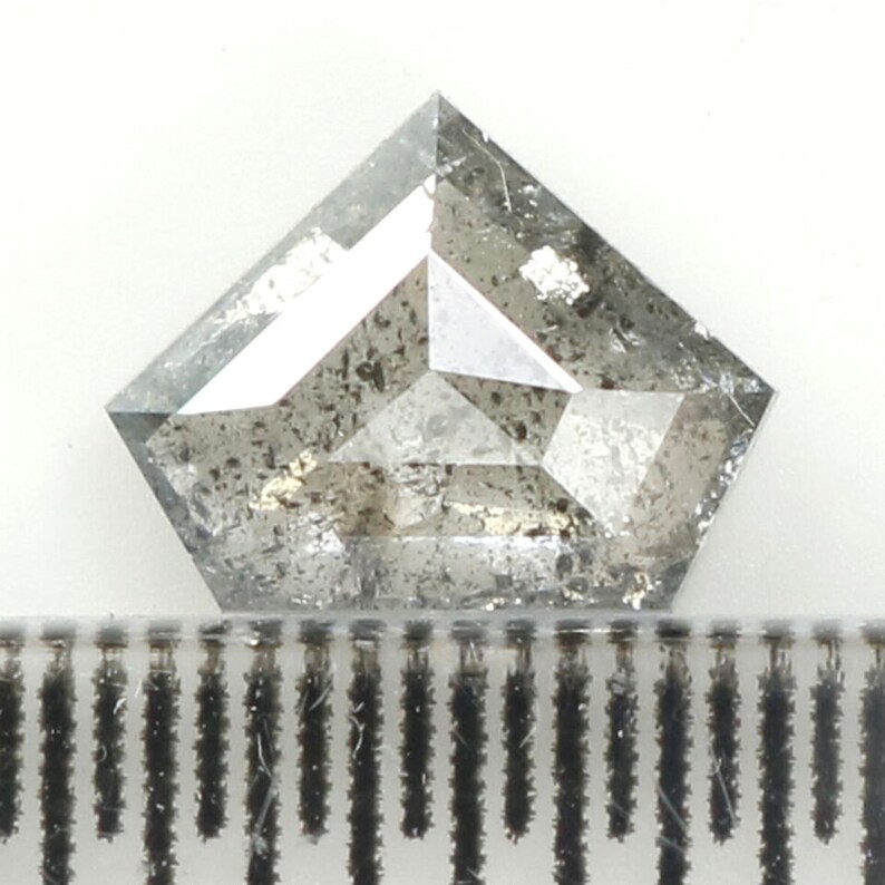 0.58 CT Natural Loose Shield Shape Diamond Salt and Pepper Shield Cut ...