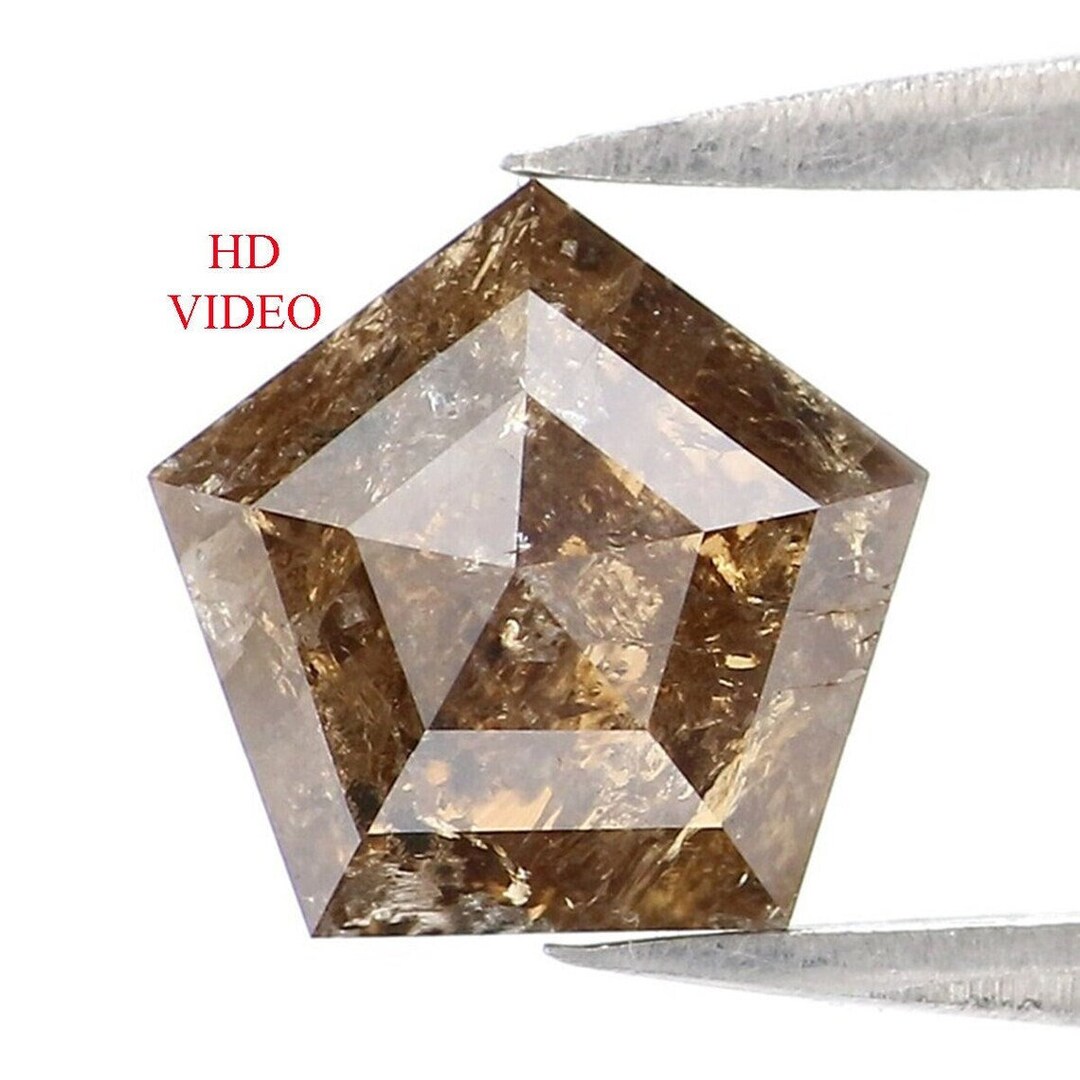 1.40 CT Natural Loose Pentagon Shape Diamond Brown Color Pentagon Shape ...