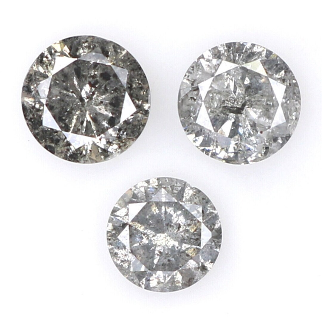 0.72 CT Natural Loose Round Shape Diamond Salt and Pepper Round Cut ...