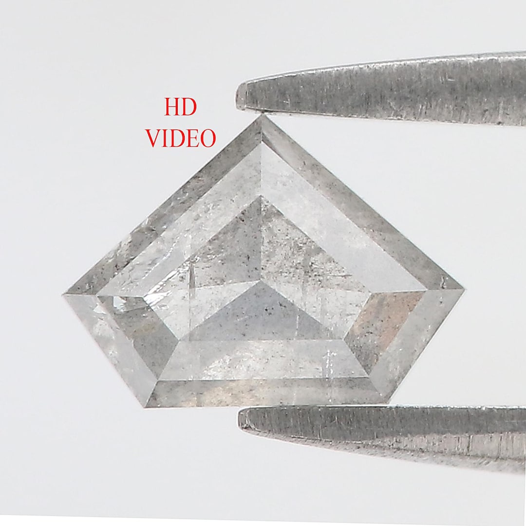 0.86 CT Natural Loose Shield Shape Diamond Salt and Pepper Shield Cut ...
