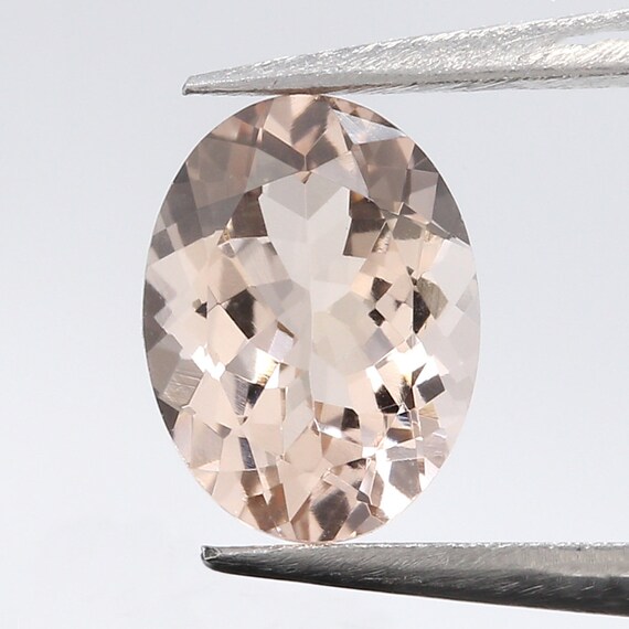 1.08 Ct Peach Color Morganite Oval Gemstone VS1 Clarity 8.00 | Etsy