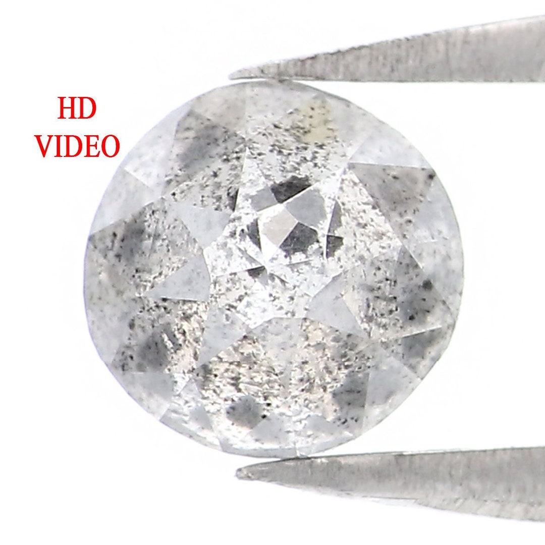 0.97 CT Natural Loose Rose Cut Diamond Salt and Pepper Diamond 5.75 MM ...