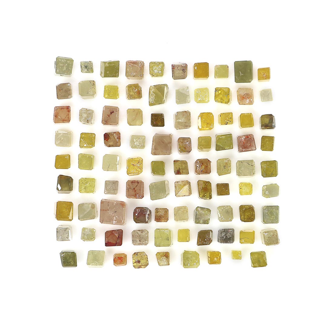Natural Loose Square Cube Rough Shape Diamond Mix Color Square Uncut ...