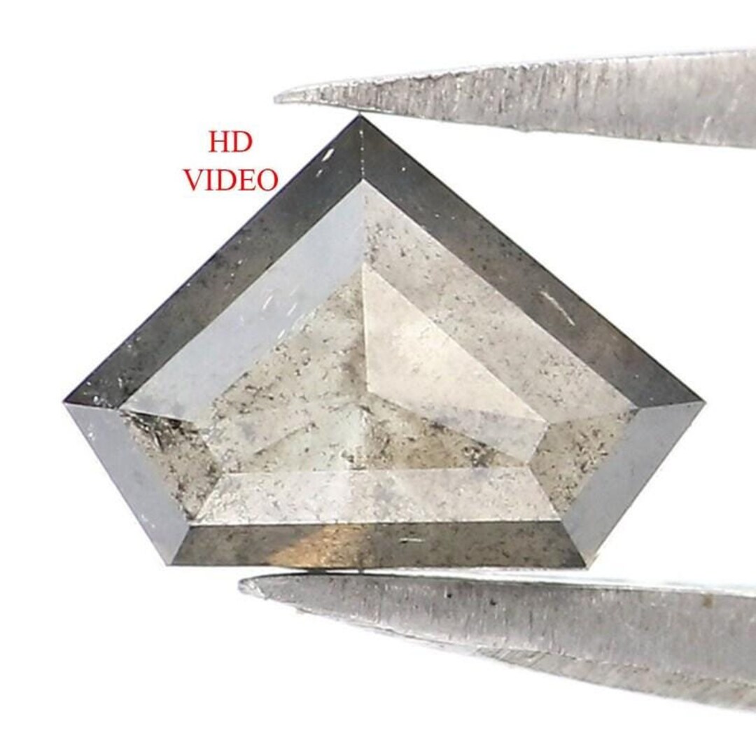 0.61 CT Natural Loose Shield Shape Diamond Salt and Pepper Shield ...