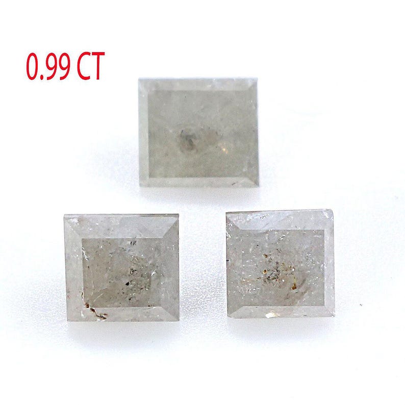 0.99 CT Natural Loose Princess Shape Diamond Grey Color Princess ...