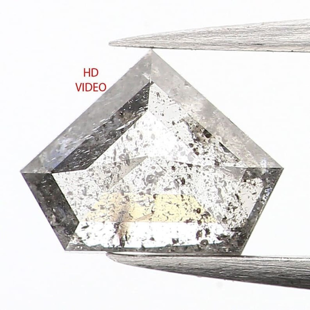 0.58 CT Natural Loose Shield Shape Diamond Salt and Pepper Shield Cut ...