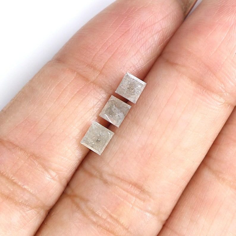 0.99 CT Natural Loose Princess Shape Diamond Grey Color Princess ...