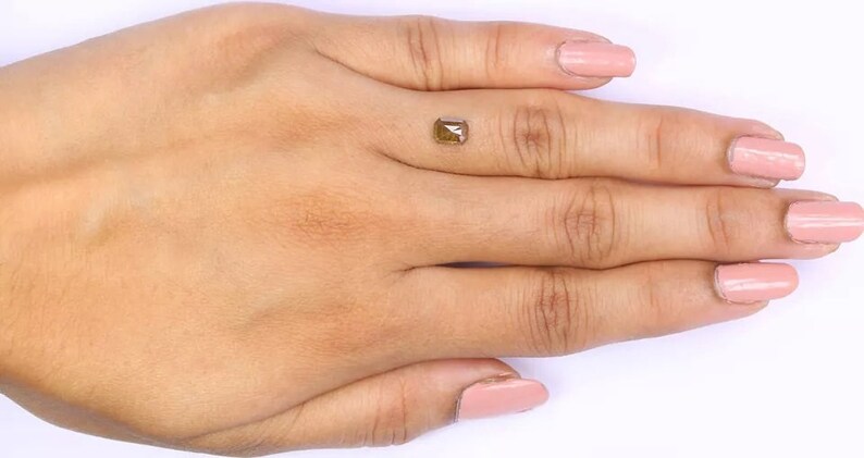 0.68 CT Natural Loose Emerald Shape Diamond Yellow Color Emerald Cut ...