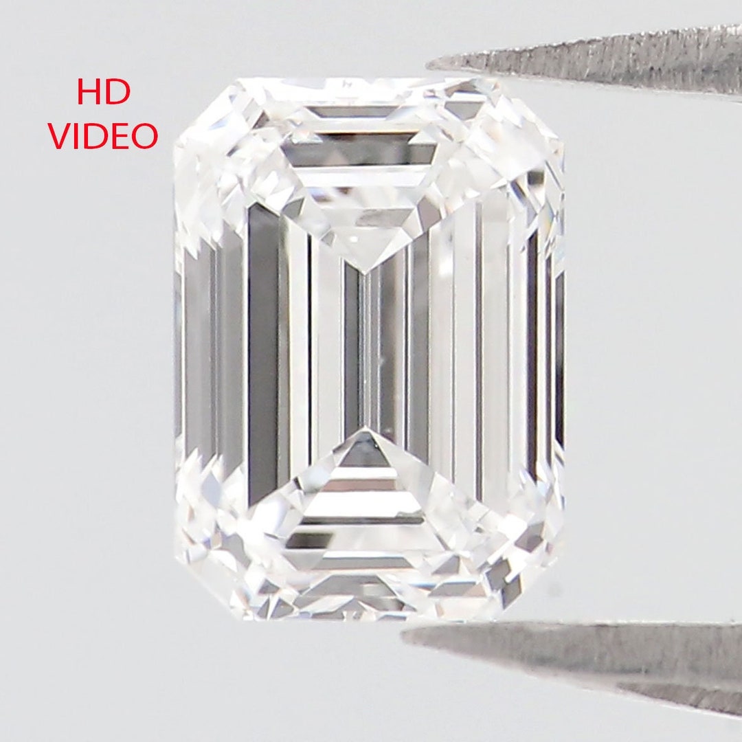 1.00 CT 6.70 MM Lab Grown CVD Loose Emerald Brilliant Cut Diamond VVS1 ...